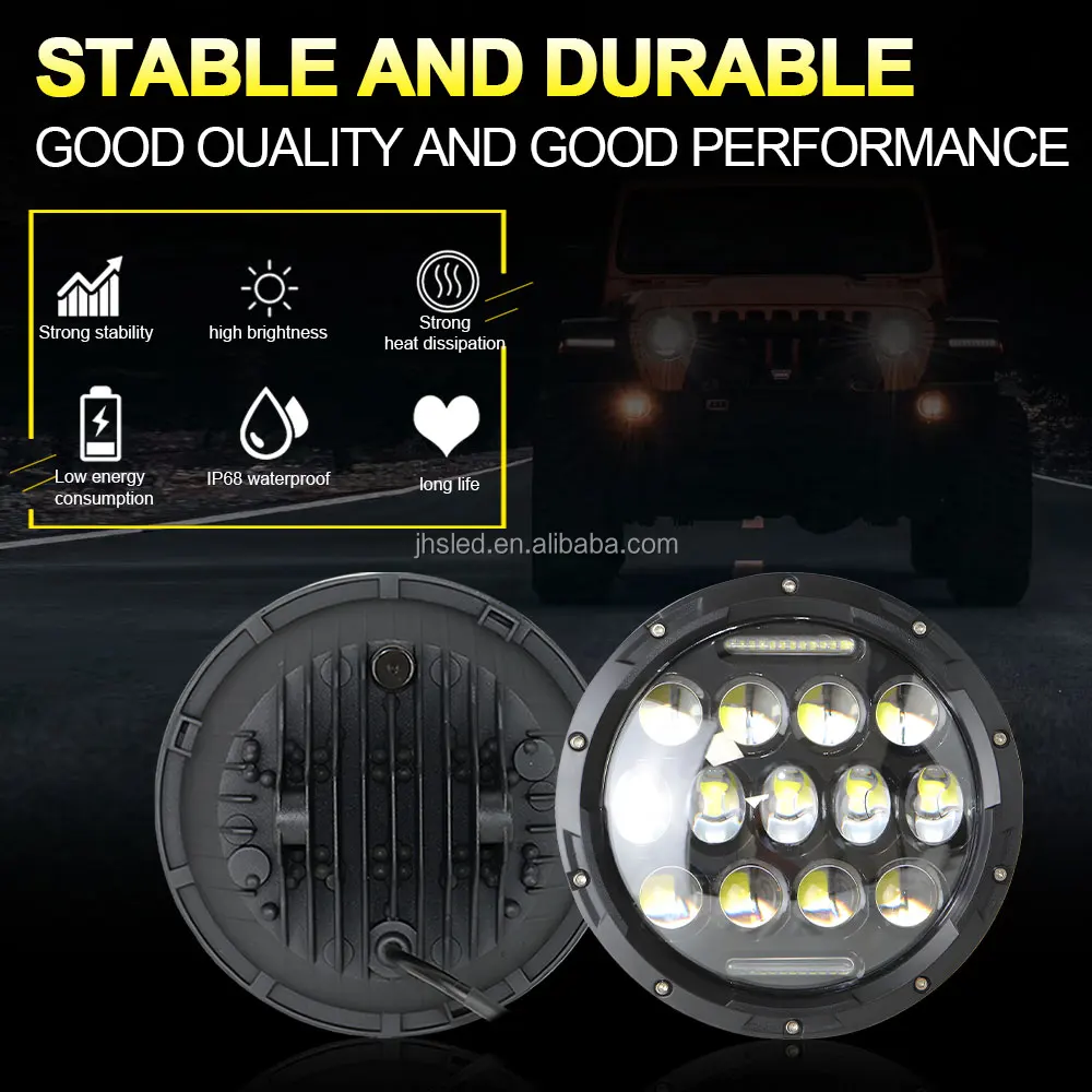 High Power 7inch Round Led Motor Lights Drl Led Headlight Hi Lo Beam ...