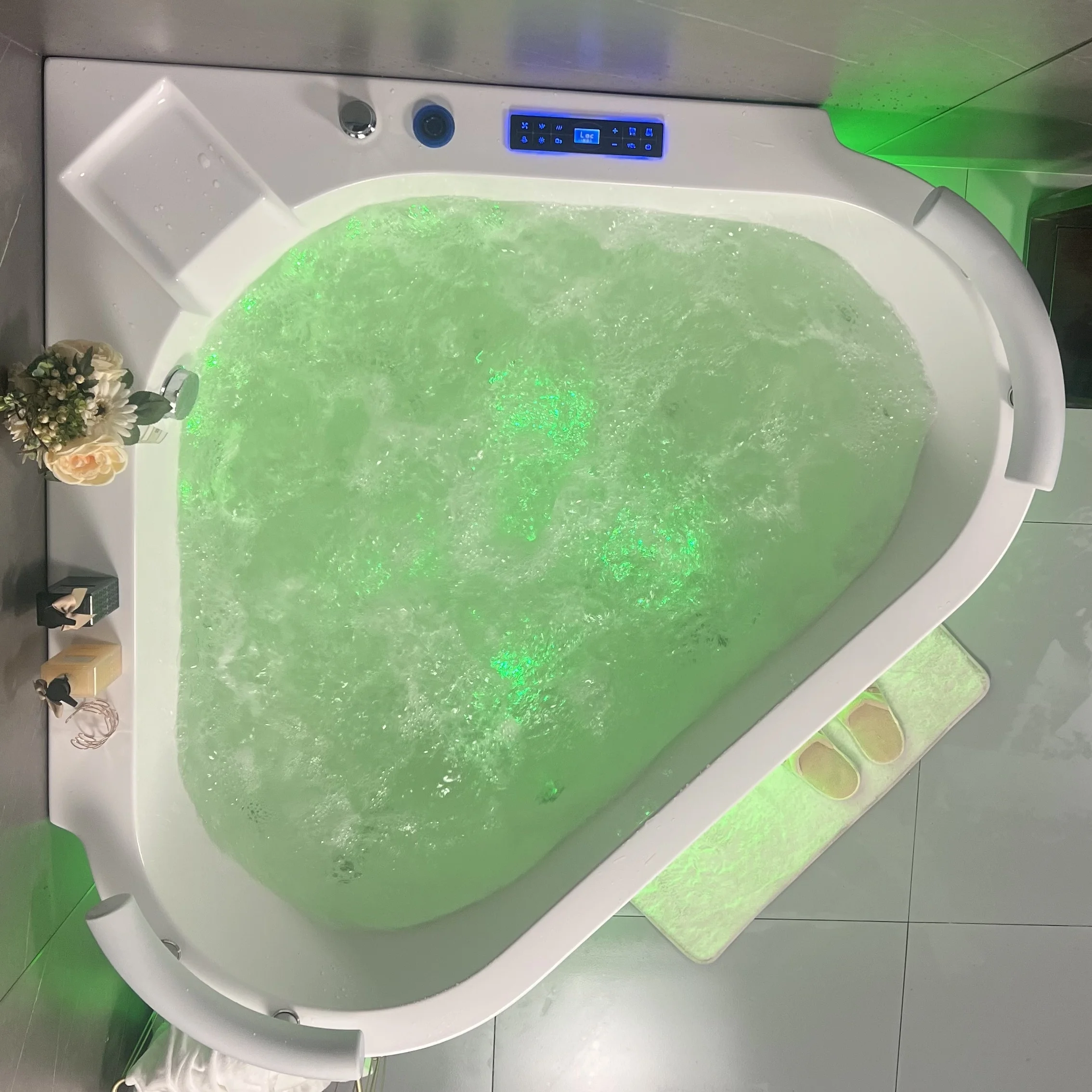 2 Person Surfing Design Freestanding Corner Air Jet Bubble Acrylic ...