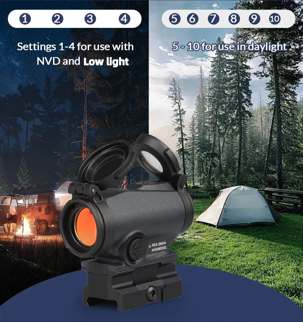 Outdoor Hunting Red Dot Sight Waterproof 1X Ultra-clear Brightness ...