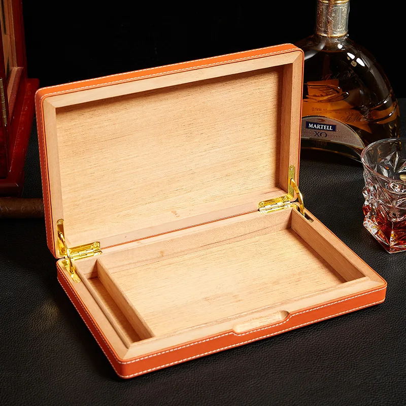 Cedar Wood Cigar Humidor Travel Box Portable Case W/ Humidifier ...