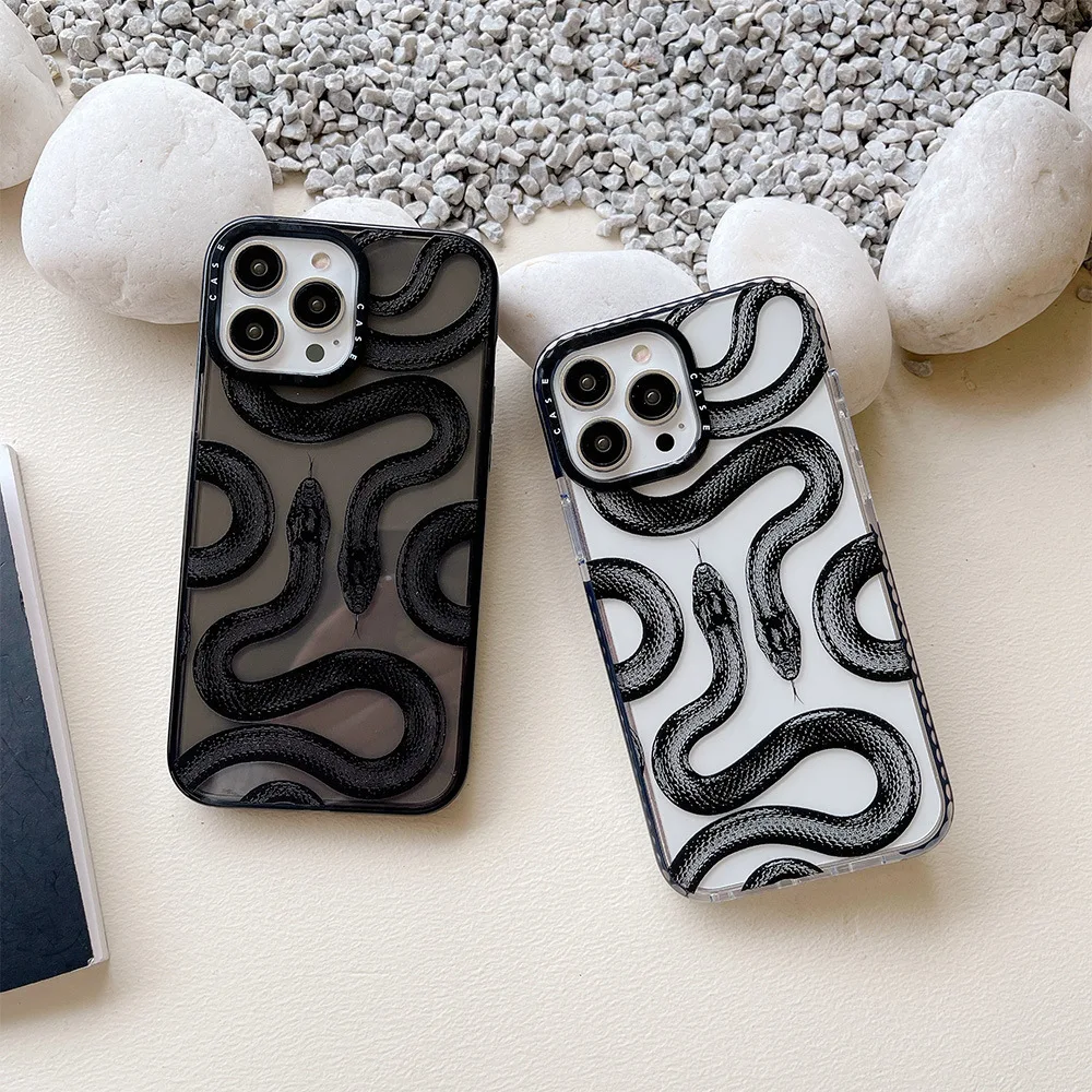Black Snake Skull Tide For Iphone 15/14/13/12promax Phone Case Fall ...