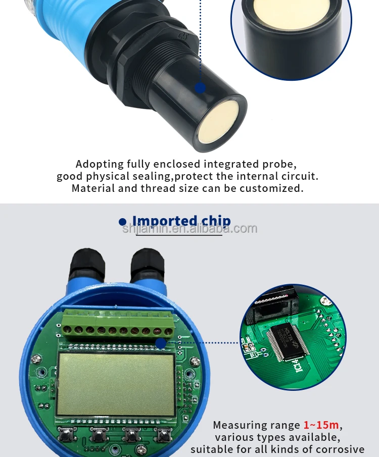 Non Contact Ultrasonic Level Sensor Sanitary Olive Oil Tank Ultrasonic ...