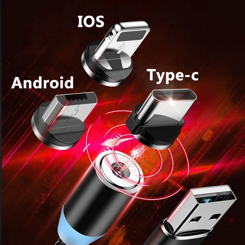 Cable Magnetic 3a 1m 2m 1.5m Fast Magnet Charging Phone Power Bank ...