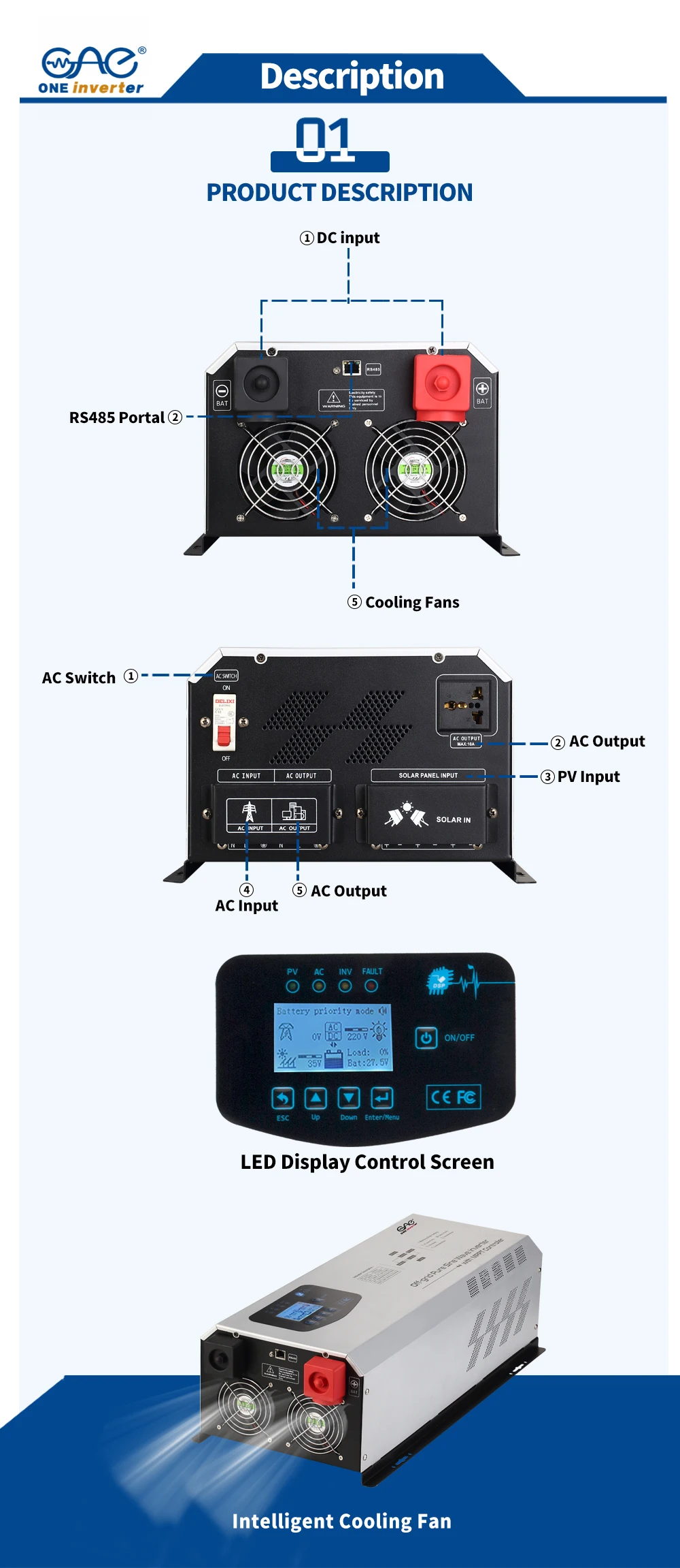 6KW Hybrid Solar Inverter for off-Grid Solar Systems
