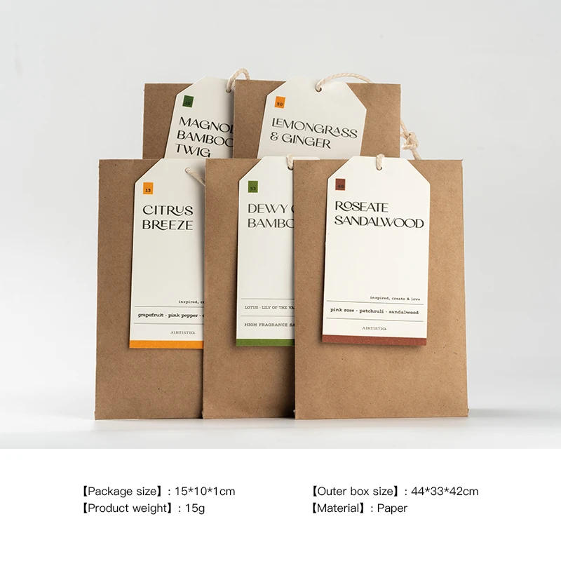 Custom 15g Hanging Scented Paper Sachet Bag for Car Drawer Closet