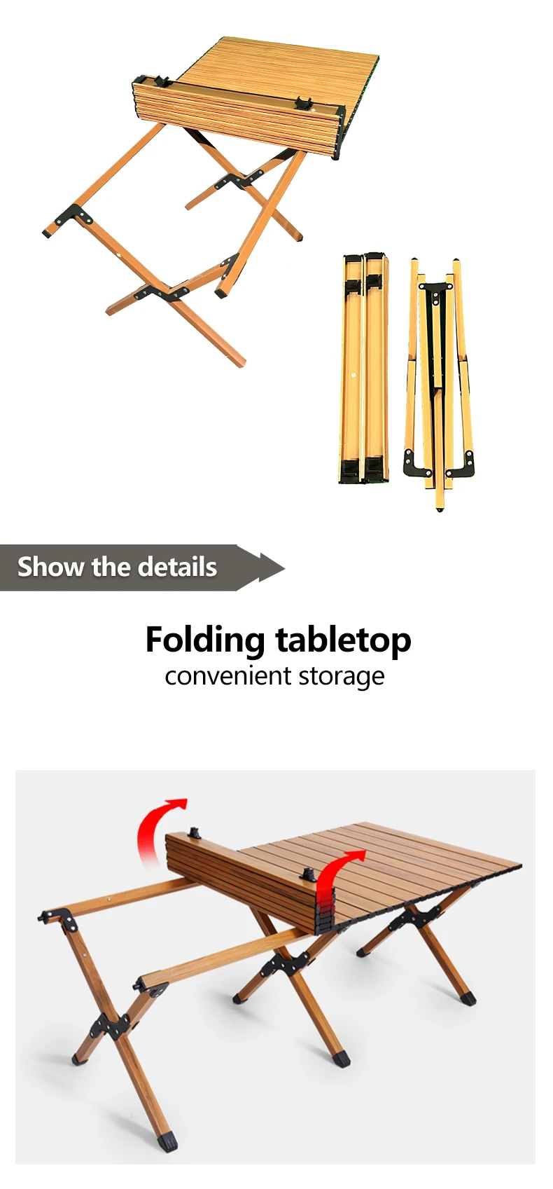 Pengyi Outdoor Folding Table Picnic Table For Camping Courtyard ...