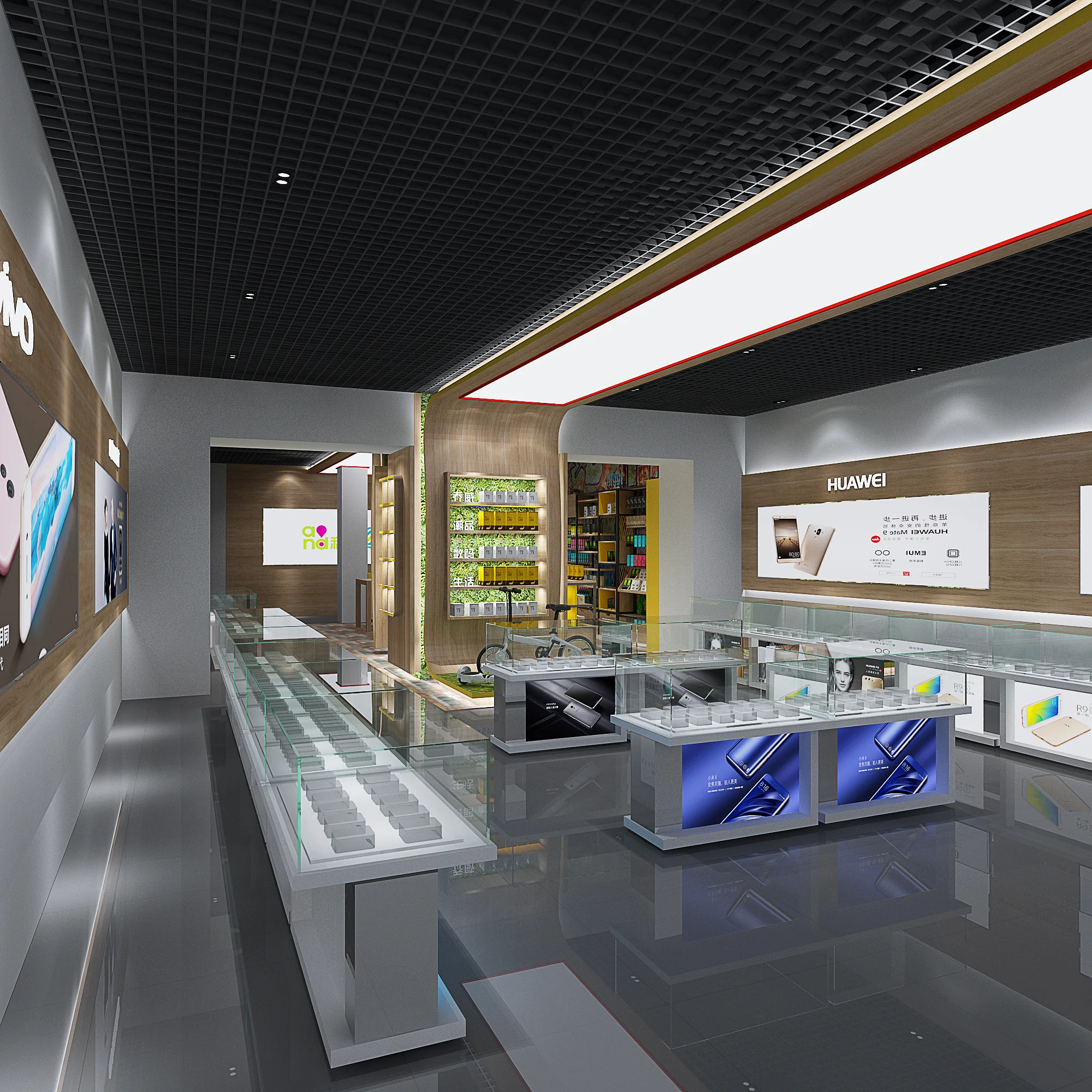 Mobile Shop Counter Design with Durable LED Lighting for Retail Display ...