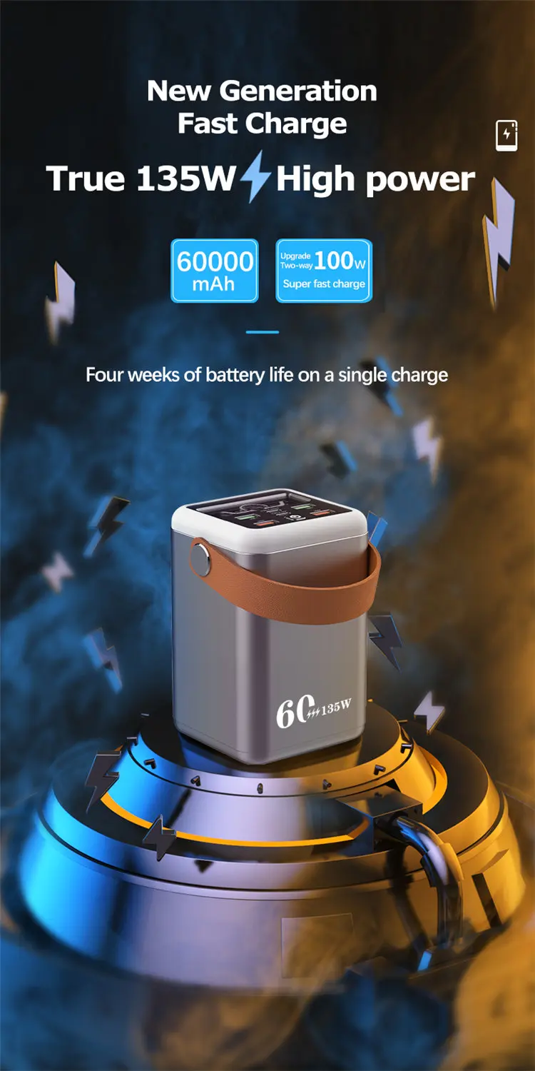 New 60000mAh High Capacity Portable Powerbank 100W PD 3.0 Fast Charging ...