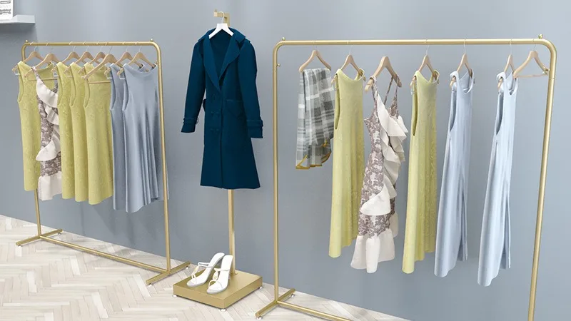 Display Racks Gold Stand For Clothing Display Garment Clothing Rack ...