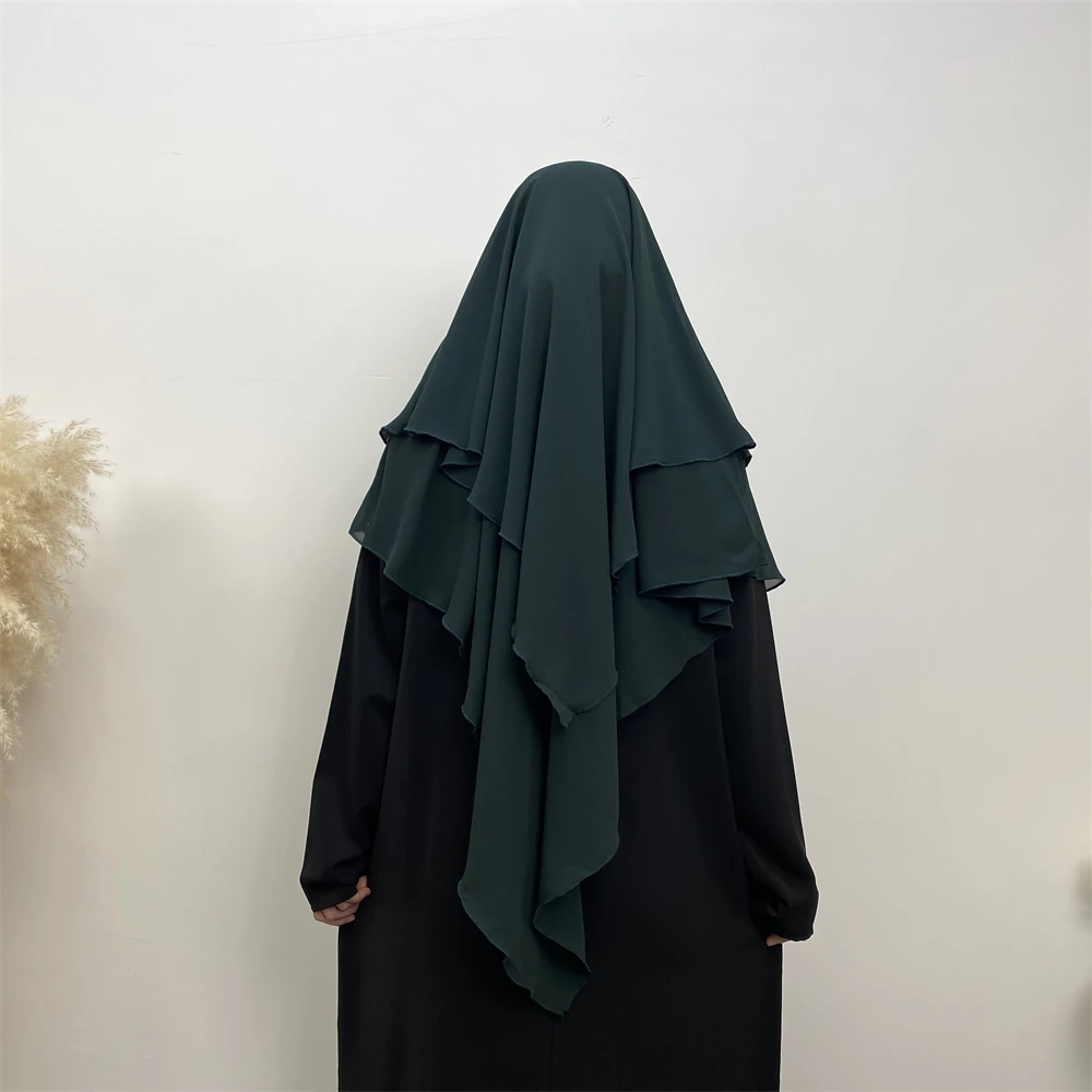 Shop 2305# New Front Back 2 Layer Chiffon Khimar Hijab
