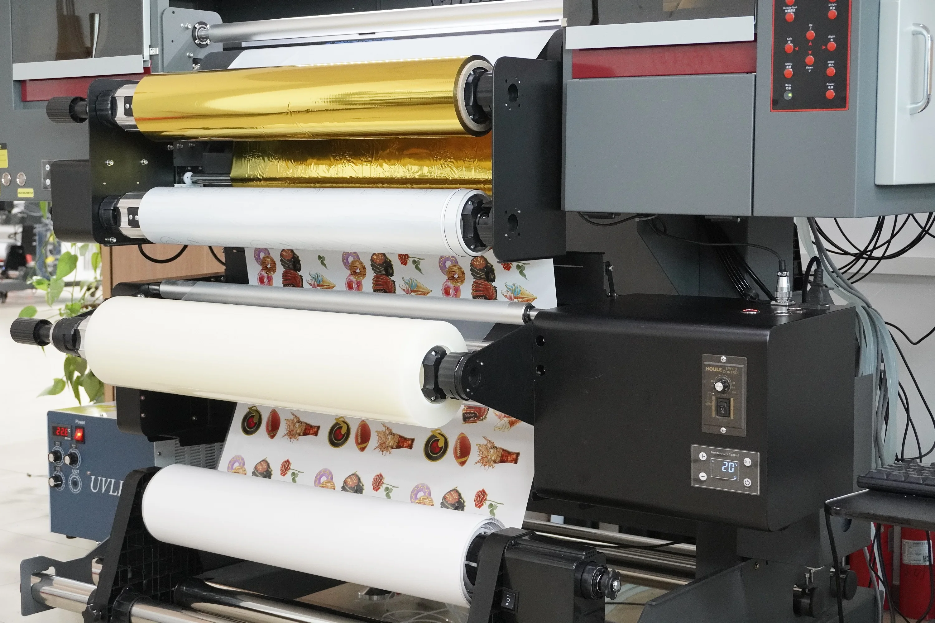 Eizoulyn A2 Gold Silver Foil Stamping 6color Roll Label Printer UV ...