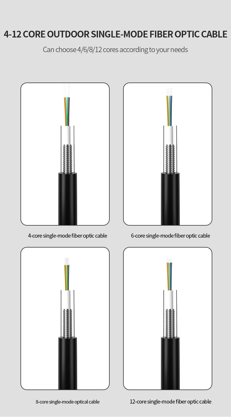4 Core Single Mode Fiber Optic Cable - Outdoor GYXTW-4B1