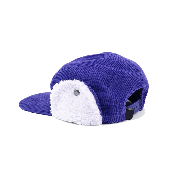 Custom 5-Panel Camper Perforated Ski Ear Flag Ski Hat Sport Cap ...