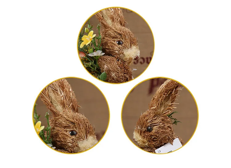 Y-Z Craft Handmade Cute Straw Animal Rabbit Bunny for Garden ...