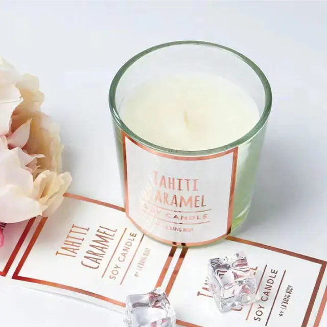 Custom Luxury Candle Packaging Label Printing Waterproof Pvc Gold Foil ...