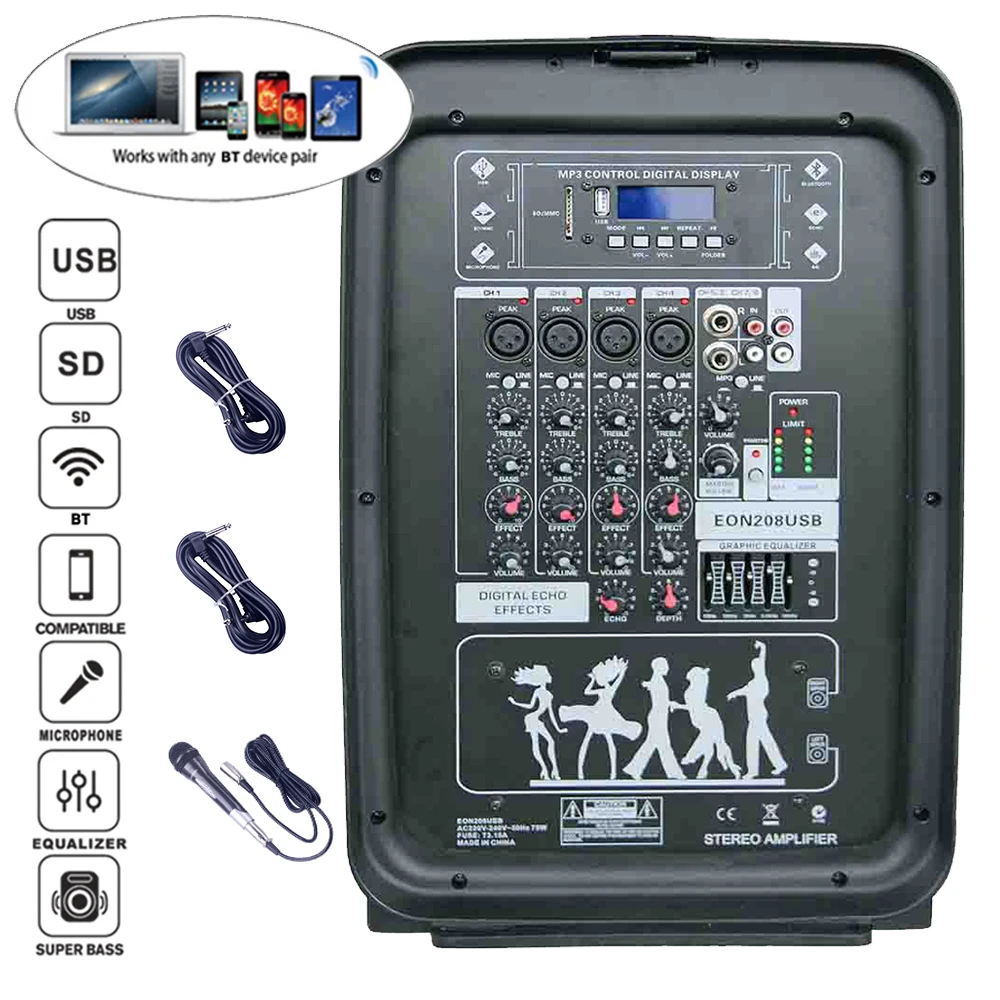 800W 4 Channel Professional Audio Mixer for Karaoke Fun