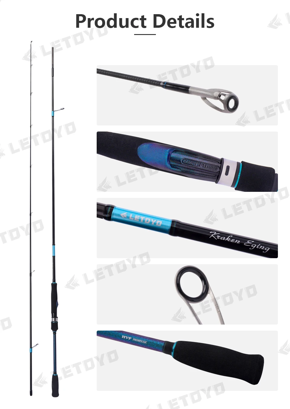 Letoyo Kraken Eging Mx Egi Rod 2.52m 2 Sections Egi Fishing Rod ...