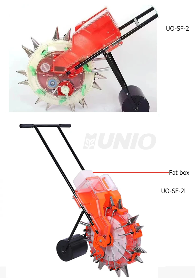 Drum Seeder 7 Nozzles 2 Funtion Hand Planter /Handle Push Seeder with ...