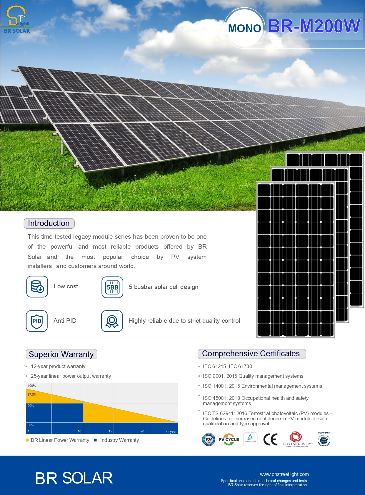 High Efficiency 100w 200w Solar Modules Monocrystalline Silicon100w ...