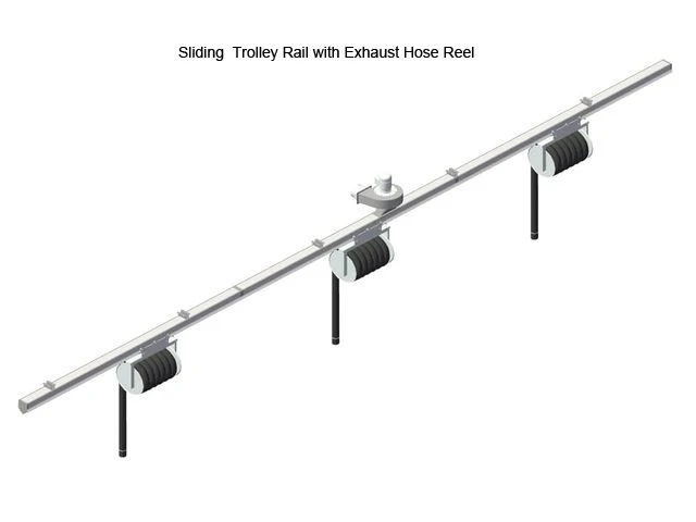 Sliding Trolley Vehicle Exhaust Hose Reel Drop Hose Management Rail ...