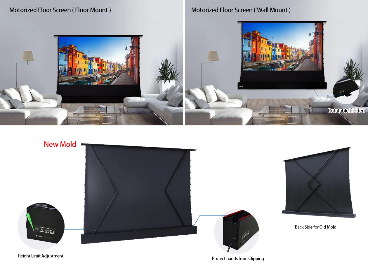 120inch Motorized Electric Floor Rising Pull Up Projector Screen With ...