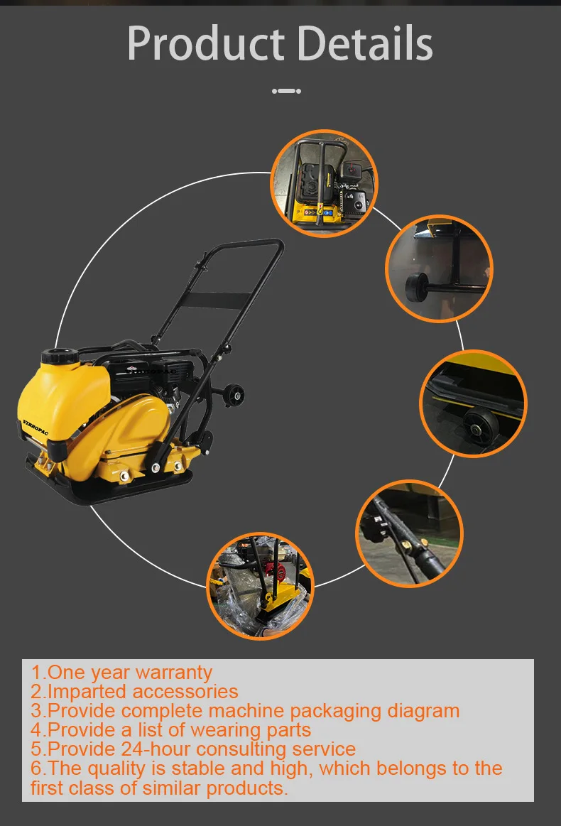 Factory Supply Portable One-way Forward Plate Compactor 90kg Soil ...