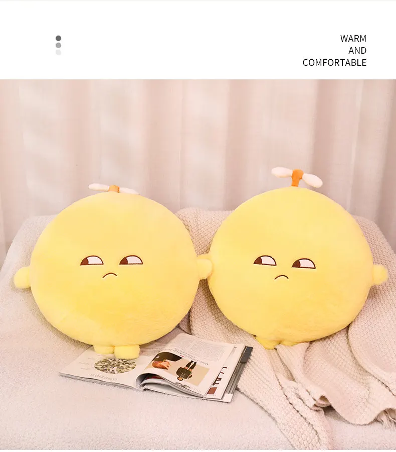 Lemon with Slanted Eyes Custom Fruit Plush Toy Soft Bed Pillows Home ...