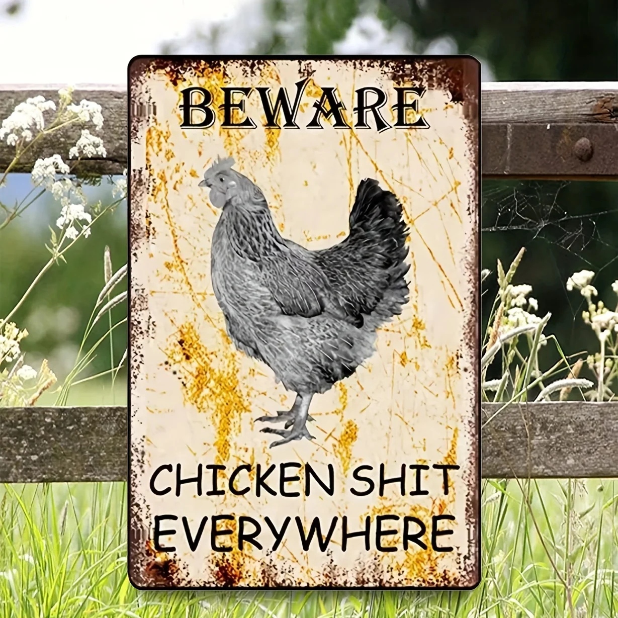 Berserk Tin Chicken Sign Vintage Egg Farm Sign Bar Wall Decoration ...