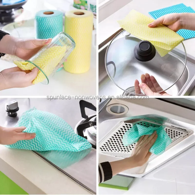 Disposable Spunlace Nonwoven Colour-coded Wiping Cloths Kitchen ...