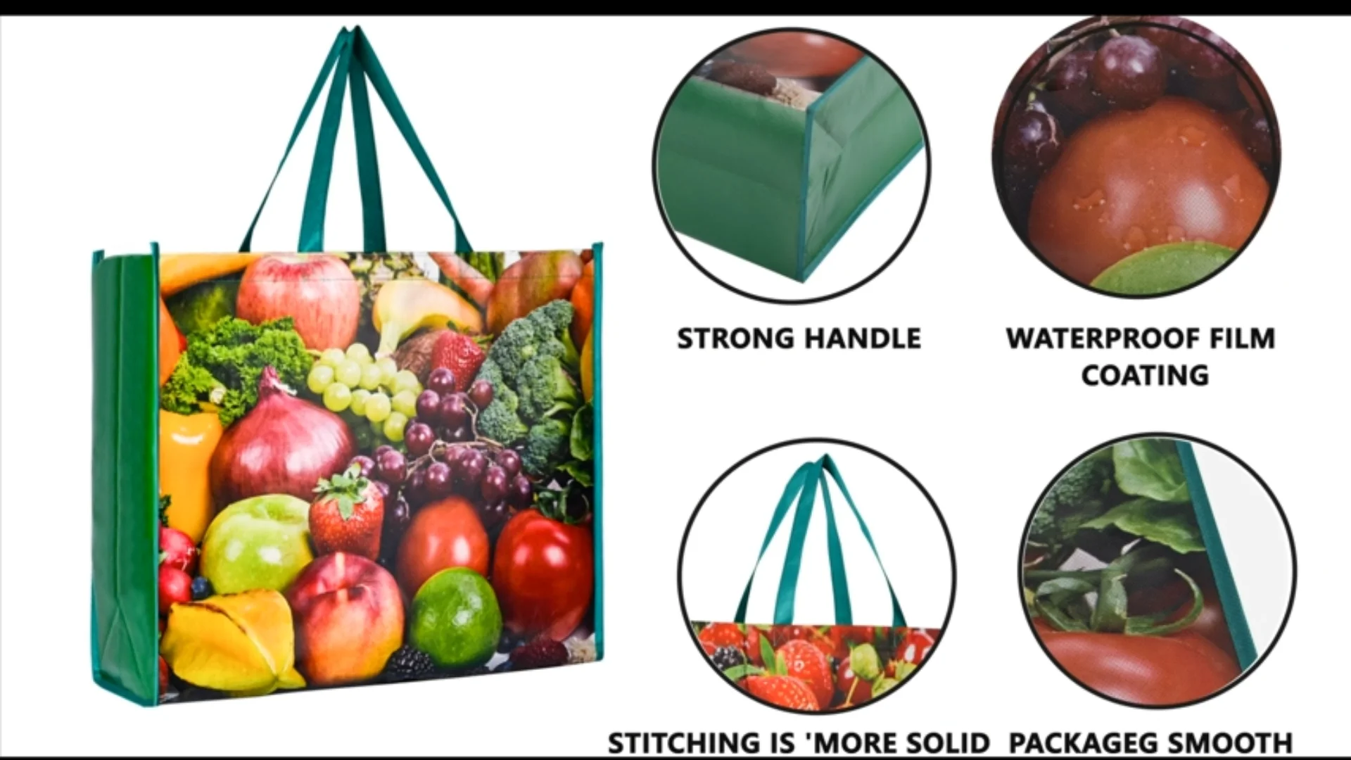 Supermarket Shopping Environmental Reusable Plastic Recycled Woven ...