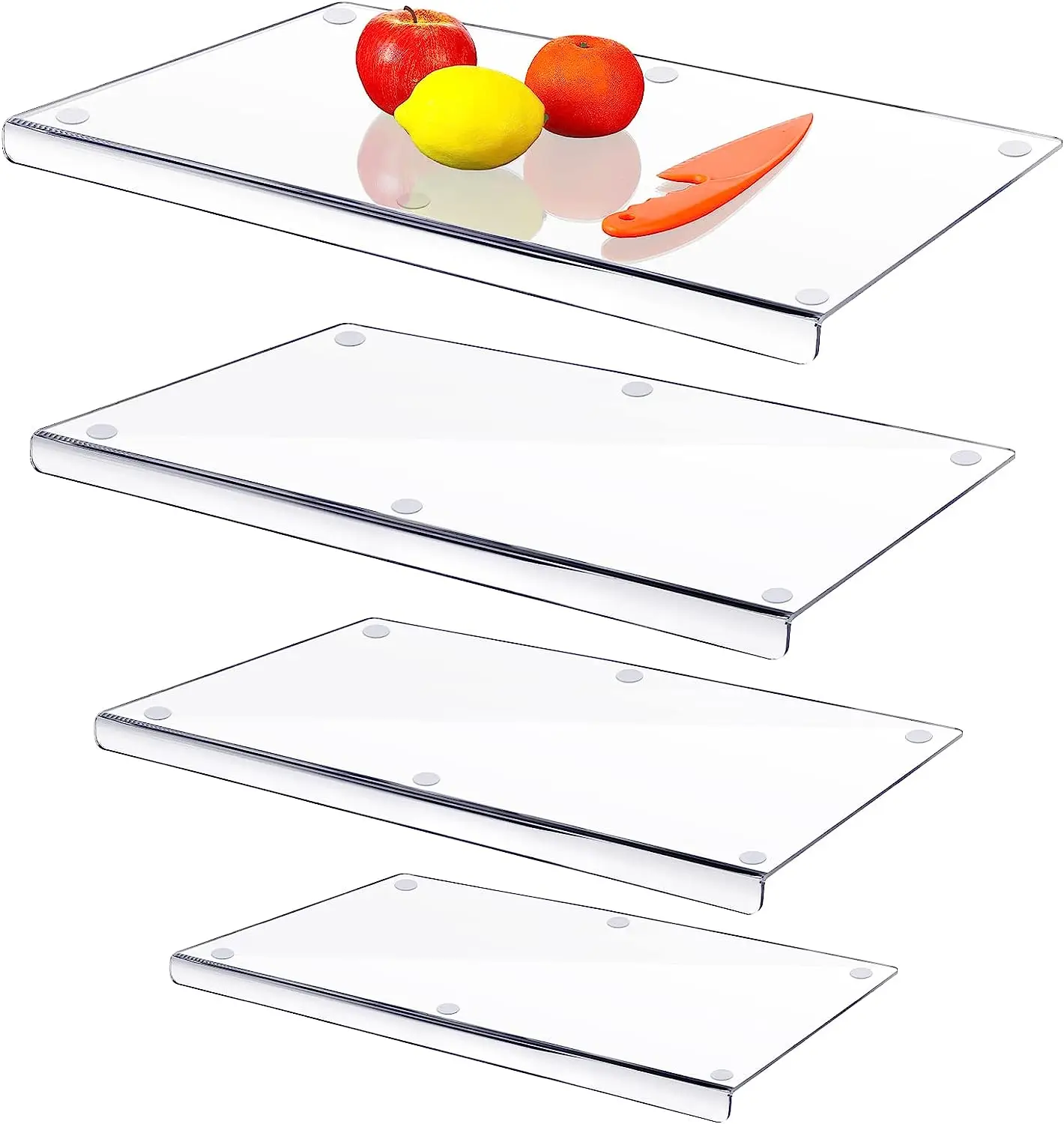 Clear Acrylic Cutting Board Set,Non Slip Transparent Chopping Board ...