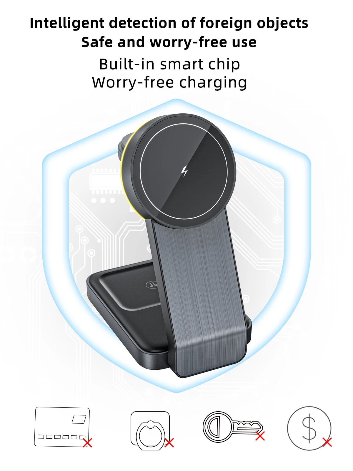 2023 Best Seller Dual 15w Fast Wireless Charger Stand Led Magnetic 3 In ...