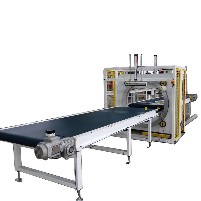 Horizontal orbital stretch wrapping machine flow wrapping machine ...