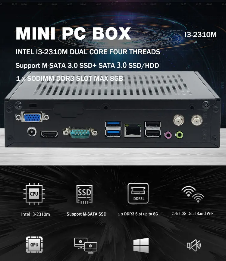 Oem Industrial Mini Pc Core I3 4gb Ram 128gb Ssd Win 10 Embedded Desktop Pc Support Vga Hd Mi ...
