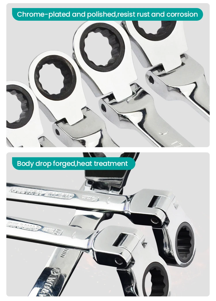 MAXPOWER Flexible Head Ratchet Wrench for Auto Repair