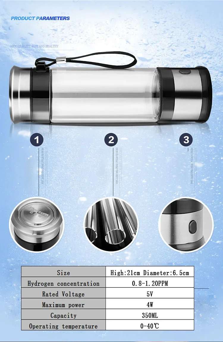 Hydrogen-rich Water Cup Ionizer Generator Hydrogen Water Cup Electrolysis Antioxidants Orp ...