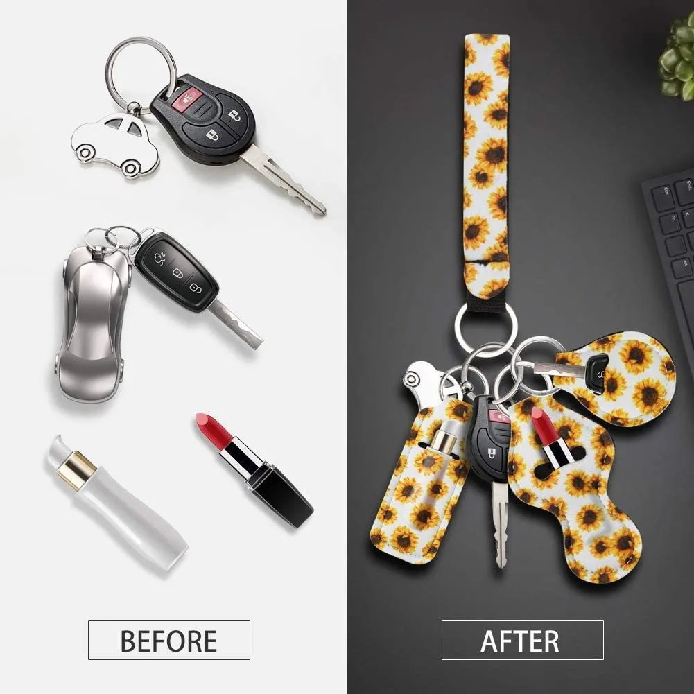 Custom Sublimation Travel Neoprene Chapstick Lipstick Keychain Sleeve ...