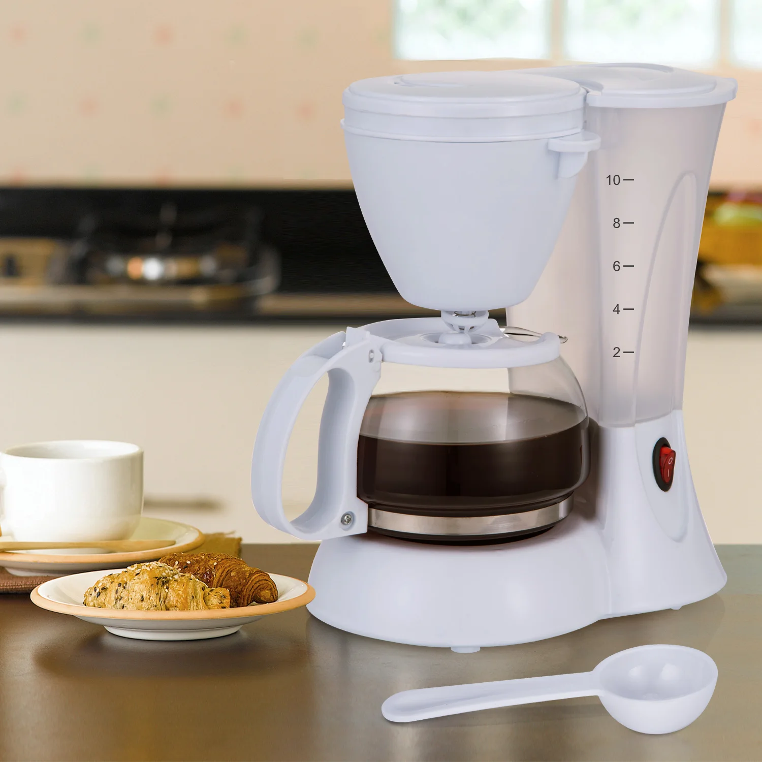 6-Cup Drip Coffee Maker, Smart Anti-Drip System, with Durable Permanent ...