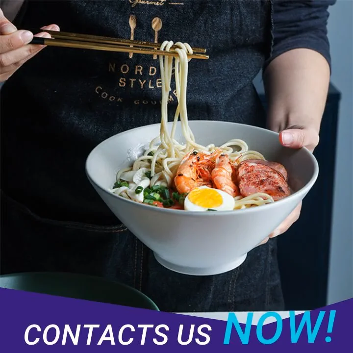 Japanese Style Tableware Custom Color Ceramic Noodle Ramen Bowl For ...