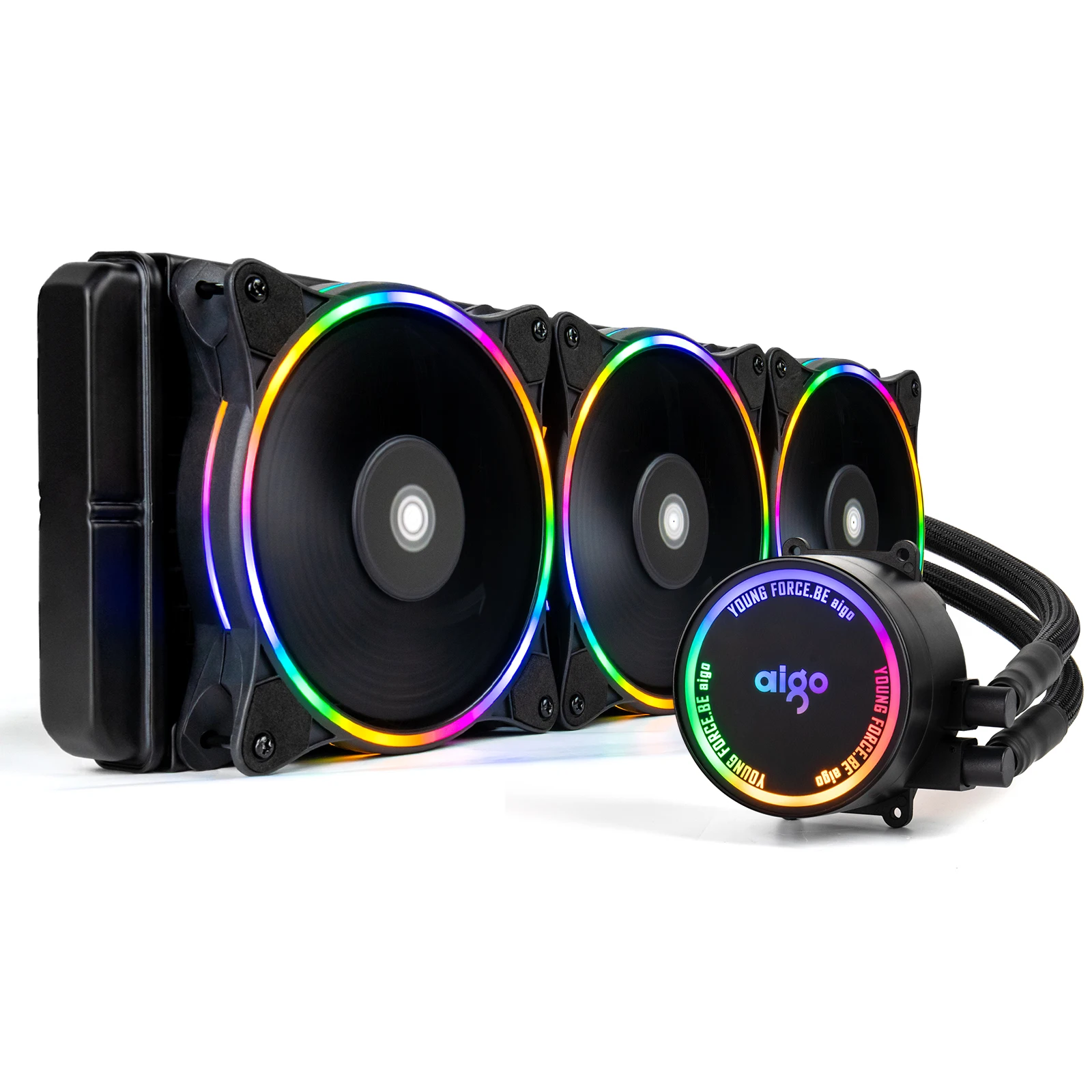 Aigo PC CPU Water Cooling Computer Cooler RGB ARGB Liquid Fan ...