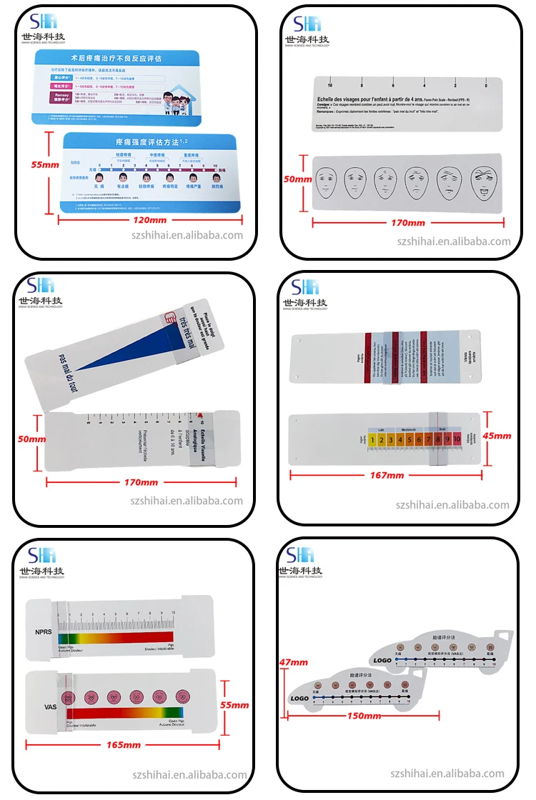 Wholesale Best Selling Pain Scale Ruler Custom Printed Plastic Medical ...