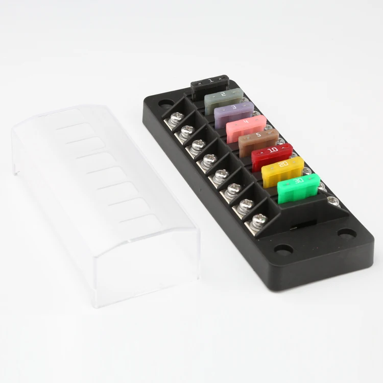 8 Way Circuit Fuse Box for Cars - ATO ATC Blade Fuses Holder Block, 30A ...