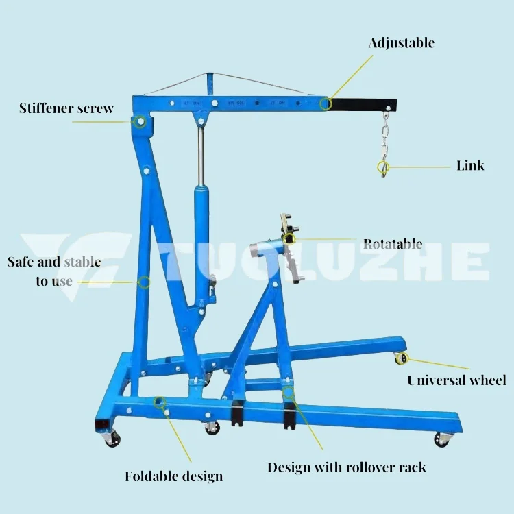 Car Engine Maintenance Rotating Engine Stand 2 Ton Hydraulic Foldable ...