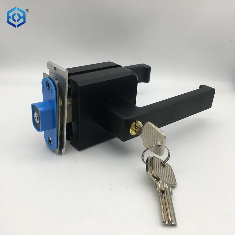 Matt Black Slim Frame Glass Door Handle Lock - Buy Door Handle Lock ...