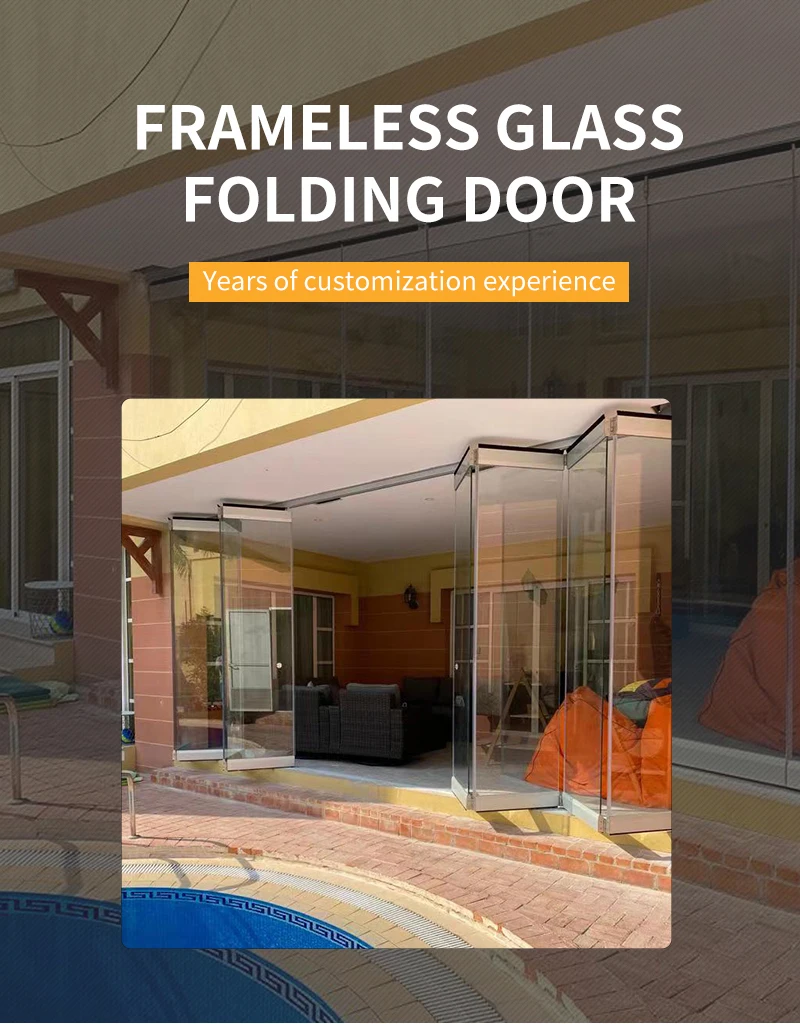 Professional Guidance Glass Folding Door System Cafe Use Frameless ...