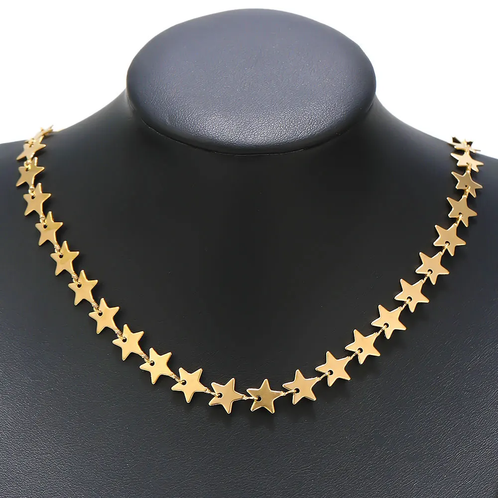 18k Gold Stainless Steel Star Chains for DIY Jewelry Making Earrings ...