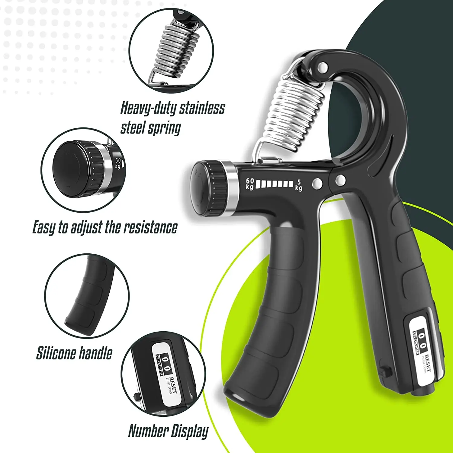 Smart Hand Gripper - Adjustable Strength for Fitness