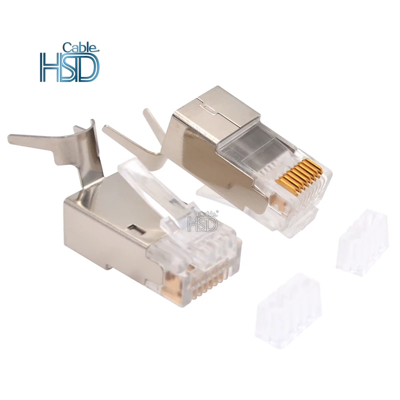 External Cat7 Cat8 Rj45 Male Shielded 8p8c Connector Modular Plug 1.2mm ...