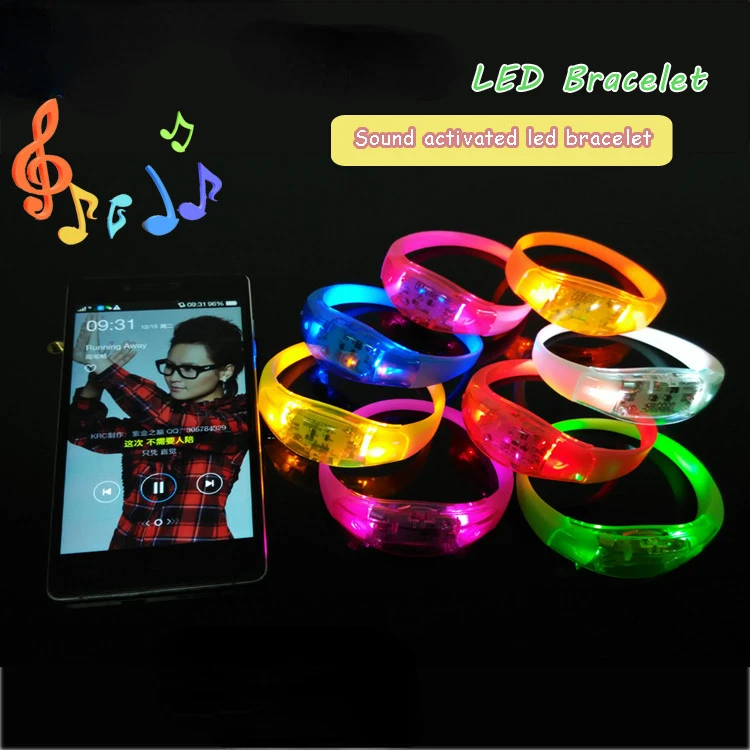 LED Flashing Bracelets Sound Music Activated LED Light up Bracelet ...