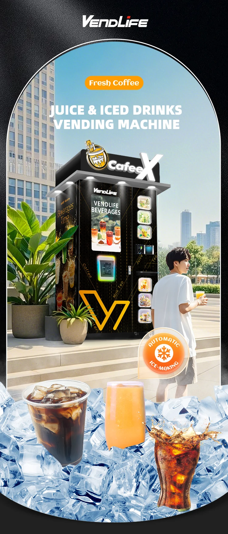 Fruit Juice Beverage Dispensers - Instant Coffee Maker Vending Machine